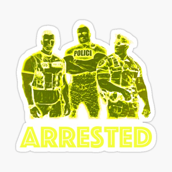 "ARRESTED (Yellow Theme)" Sticker for Sale by LiverpoolStore | Redbubble