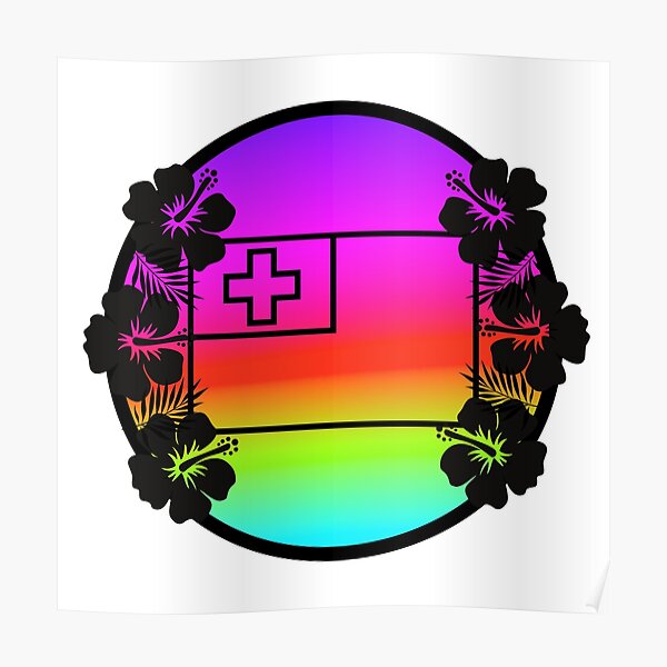 "Tonga rainbow wreath" Poster for Sale by PolyMicroMela | Redbubble