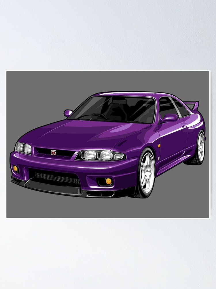 "Artwork NISSAN Skyline GT-R V-spec R33 purple" Poster for Sale by ...