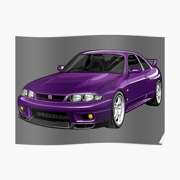"Artwork NISSAN Skyline GT-R V-spec R33 purple" Poster for Sale by ...