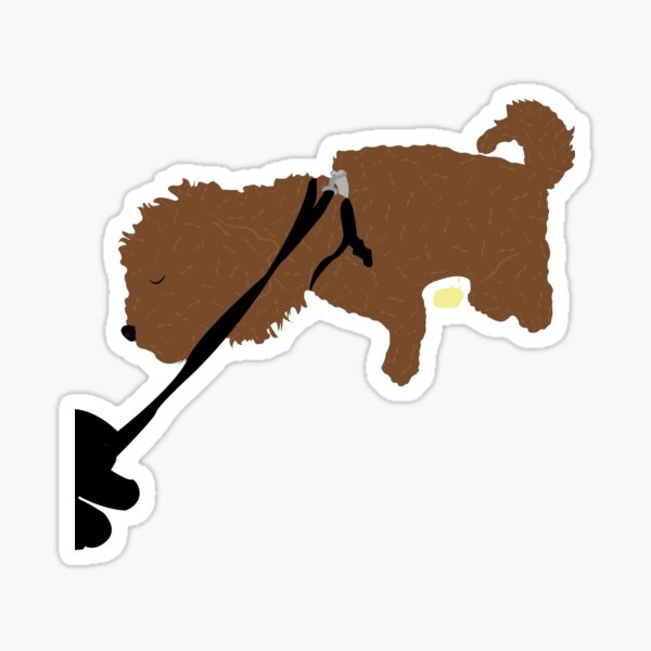 "Goldendoodle dog peeing" Sticker for Sale by AVLdesigns | Redbubble