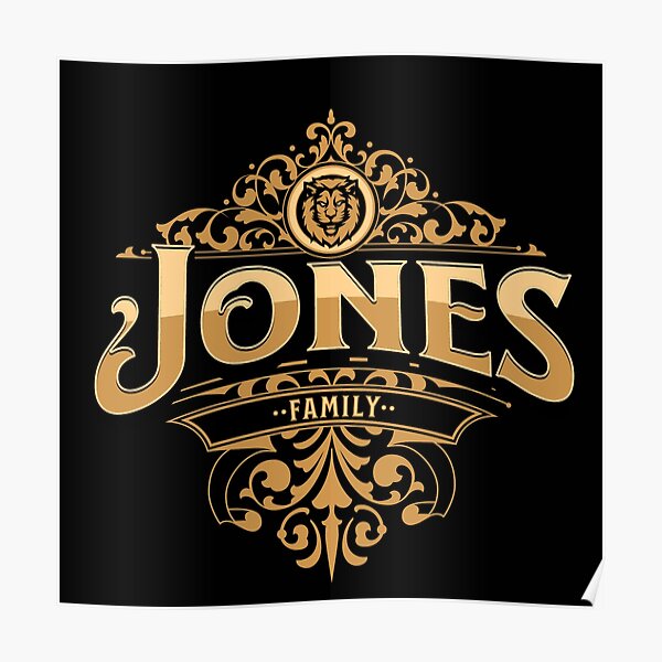 "Cool Vintage coat of arms or crest Family Jones" Poster for Sale by ...