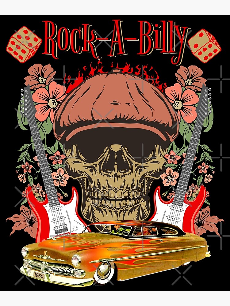 "Hot Rod Art Retro Vintage Classic Car Rock-A-Billy Rat Rod" Art Print ...