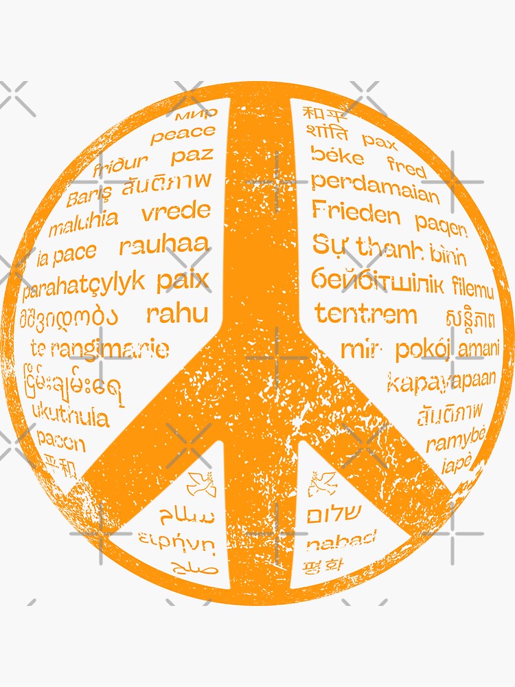 "Orange Peace sign." Sticker for Sale by Urbanksy | Redbubble