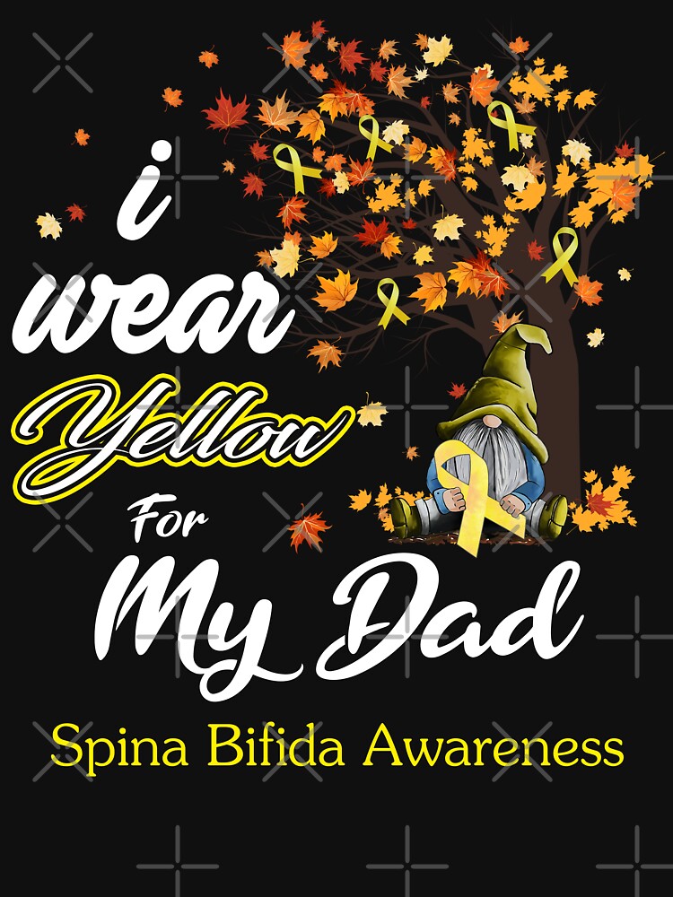 "Spina Bifida Awareness Ribbon Tree I Wear Yellow For My Dad" T-shirt ...