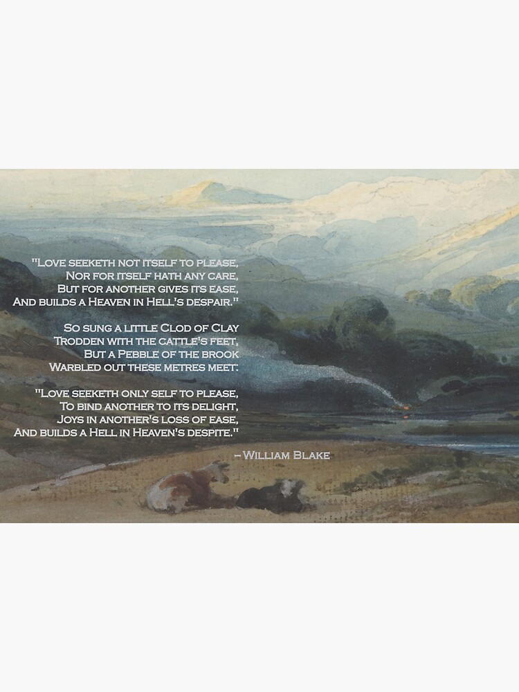 "William Blake's "The Clod and The Pebble"" Sticker for Sale by The ...