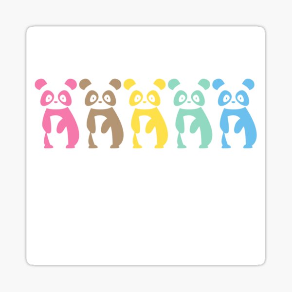 "Cute colorful pandas" Sticker for Sale by Thegrumpydwarf | Redbubble