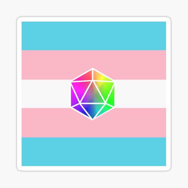 "Trans-Pride Solid D20" Sticker for Sale by FukuroYuki | Redbubble