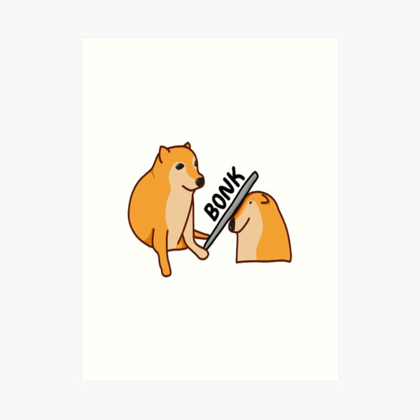 "Cheems Bonk Dog Funny Meme" Art Print for Sale by Juangodsplan | Redbubble