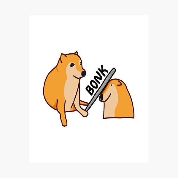 "Cheems Bonk Dog Funny Meme" Photographic Print for Sale by ...