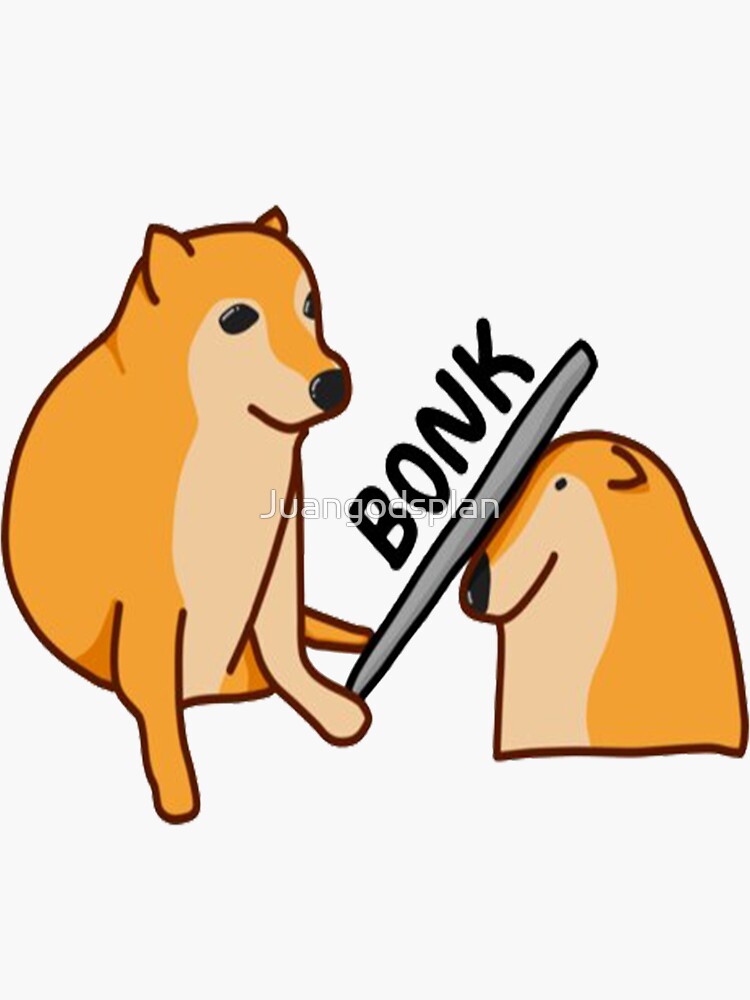 "Cheems Bonk Dog Funny Meme" Sticker for Sale by Juangodsplan | Redbubble