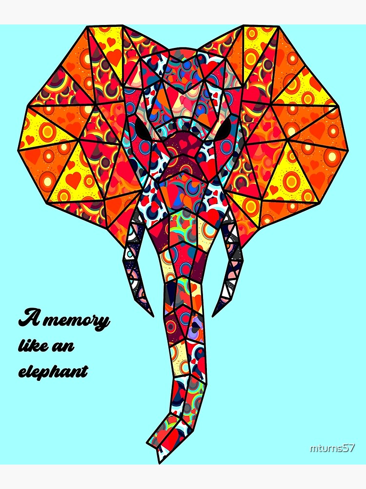 "A memory like an elephant" Poster for Sale by mturns57 | Redbubble