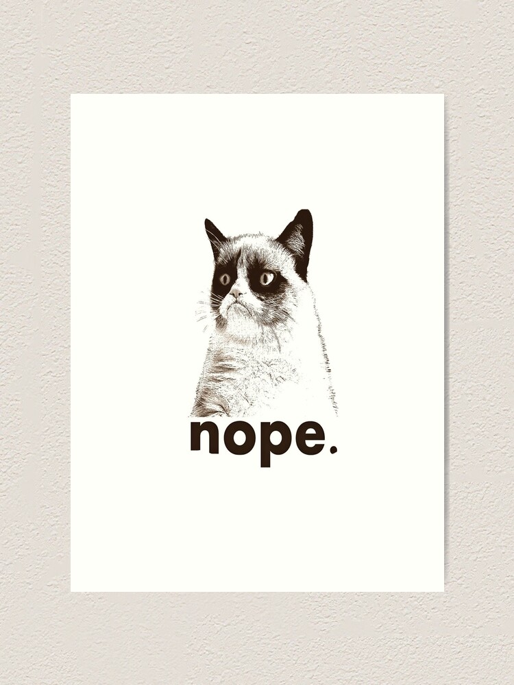 "Mean Cat Nope Slogan Funny Meme" Art Print for Sale by Juangodsplan ...
