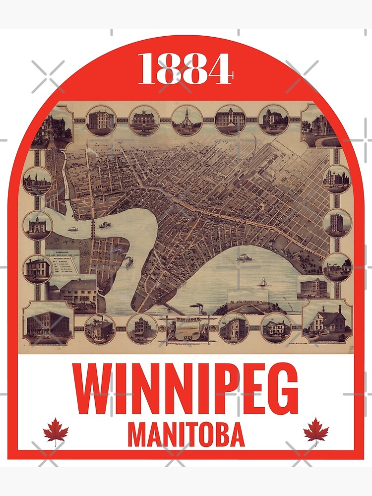 "Winnipeg Manitoba 1884 - Map" Poster for Sale by cartoon | Redbubble