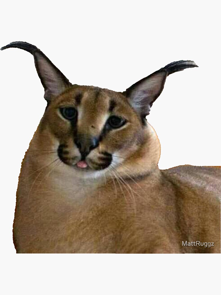 "Big Floppa Funny Cat Caracal With Tongue Out" Sticker for Sale by ...