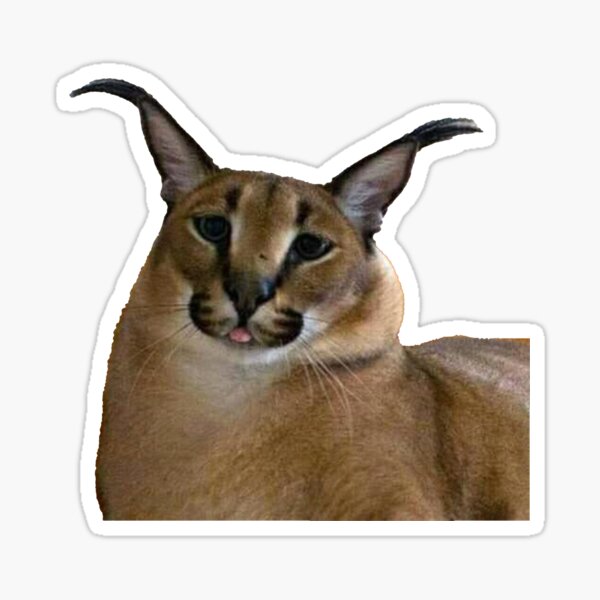 "Big Floppa Funny Cat Caracal With Tongue Out" Sticker for Sale by ...