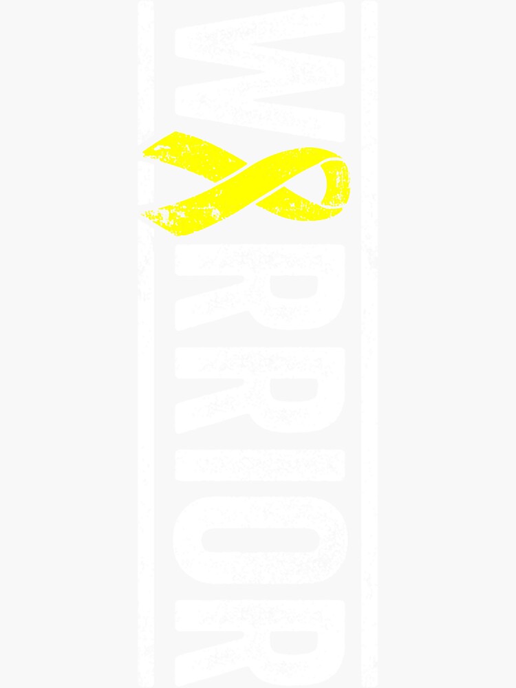 "Sarcoma Warrior Vertical Yellow Cancer Awareness Ribbon" Sticker for ...