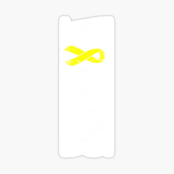 "Sarcoma Warrior Vertical Yellow Cancer Awareness Ribbon" Sticker for ...