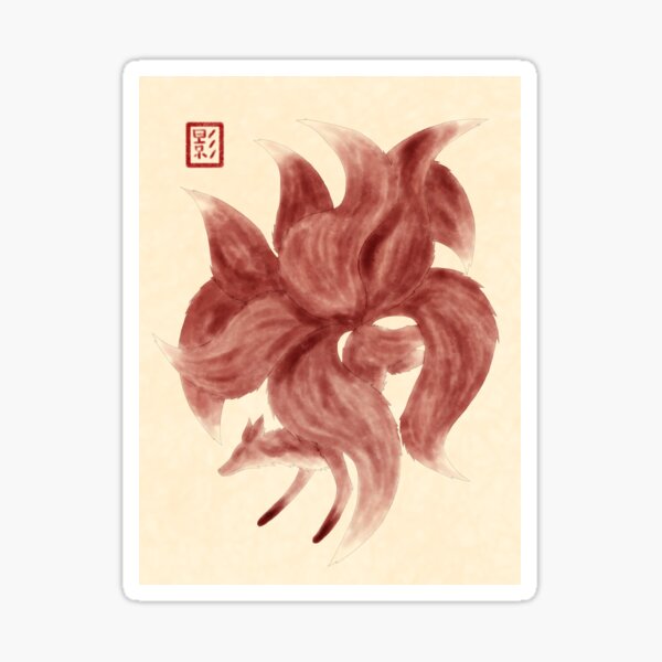 "Nine-Tailed Fox" Sticker for Sale by Kagekyan | Redbubble