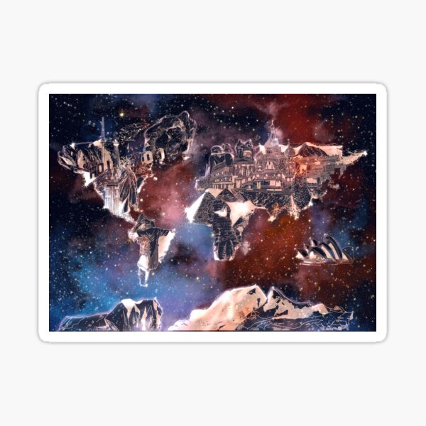 "world map" Sticker for Sale by BekimART | Redbubble