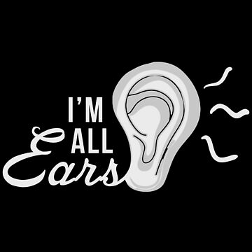 "I'm All Ears" Sticker for Sale by HiddenGemx | Redbubble