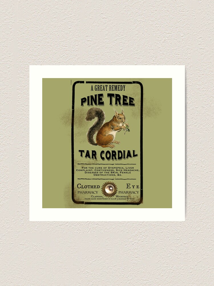 "Pine Tree Tar Cordial - Steampunk Apothecary Label" Art Print by ...