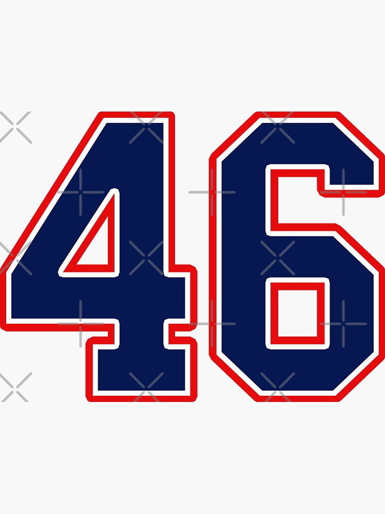 "Number Forty Six 46 Sports Jersey" Sticker for Sale by MSBDesign ...