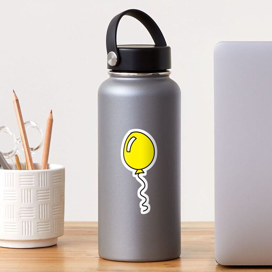"Yellow Balloon" Sticker for Sale by jomsdoodles | Redbubble