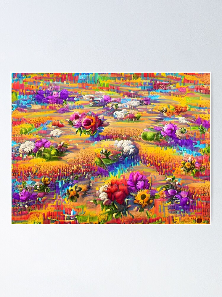 "AI generated flower field" Poster for Sale by CaedmonOS | Redbubble