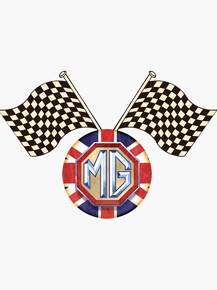 "Mg Cars MG Checker Flag " Sticker for Sale by EddGunter1 | Redbubble