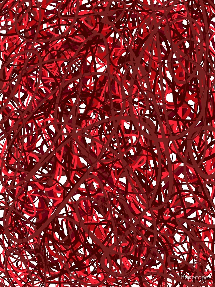 "Red Abstract Scribble Painting Doodle Oil Acrylic Modern Modernist Miminal Minimalist ...