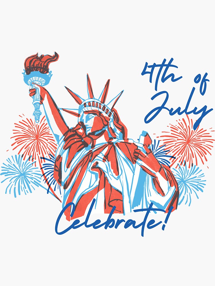 "4th of July Let's Celebrate" Sticker for Sale by tharindusrilak ...