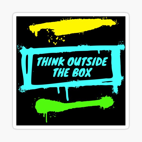 "Think Outside The Box" Sticker for Sale by the-Era-designs | Redbubble
