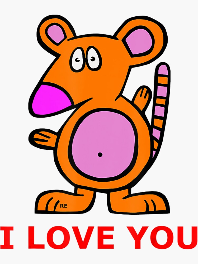 "I Love You Mouse Mothers Day Mom Dad" Sticker for Sale by SangRo ...