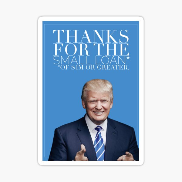 "Donald Trump Thank You Card" Sticker by LolWowOmg | Redbubble