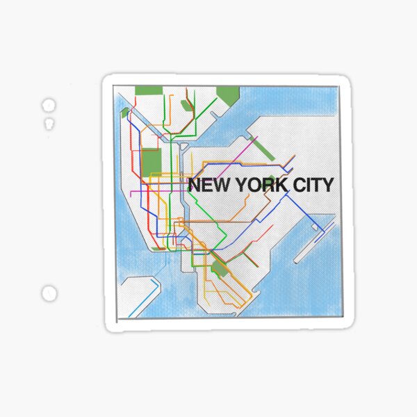 "New York City Subway Map" Sticker for Sale by gwendyhollyart | Redbubble