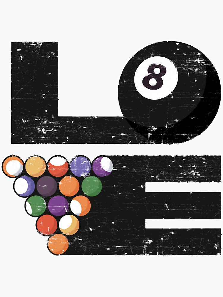 "BILLIARDS LOVE - I love playing Pool Billiard" Sticker for Sale by ...
