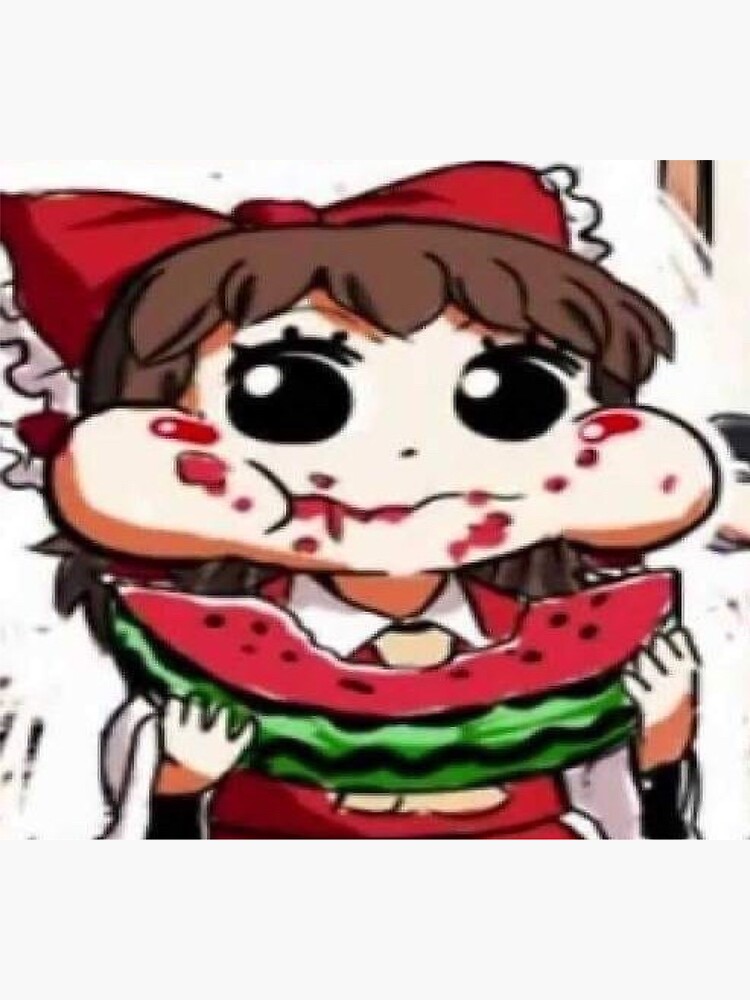 Pegatina «Reimu Touhou Project comiendo sandía» de 1Zaners | Redbubble