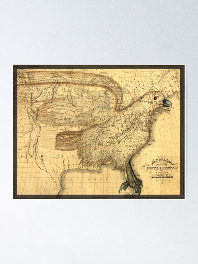 "The eagle map of the United States" Poster for Sale by JunOWay | Redbubble