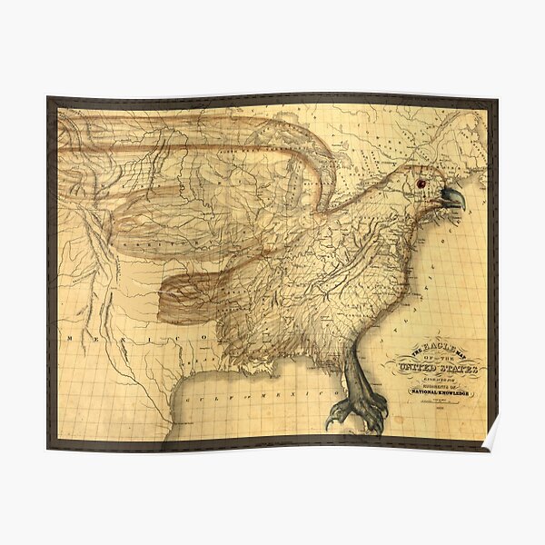 "The eagle map of the United States" Poster for Sale by JunOWay | Redbubble