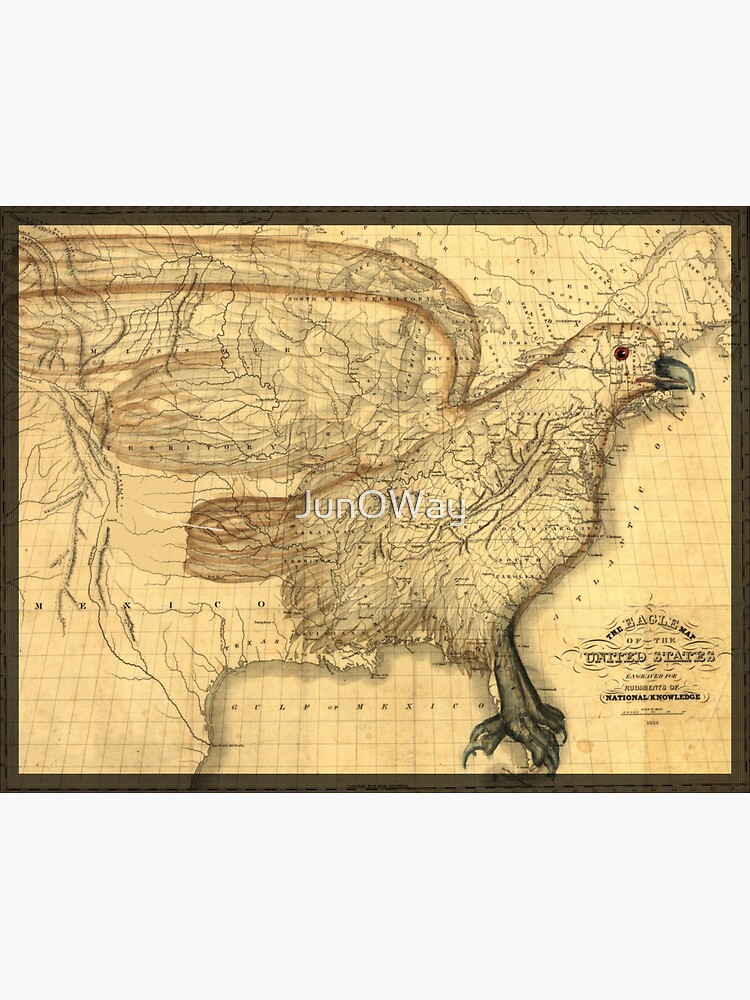 "The eagle map of the United States" Sticker for Sale by JunOWay ...