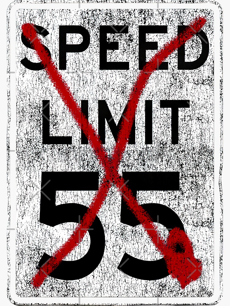 "Cannonball Run, Speed Limit 55" Sticker for Sale by ErikYSTORE | Redbubble