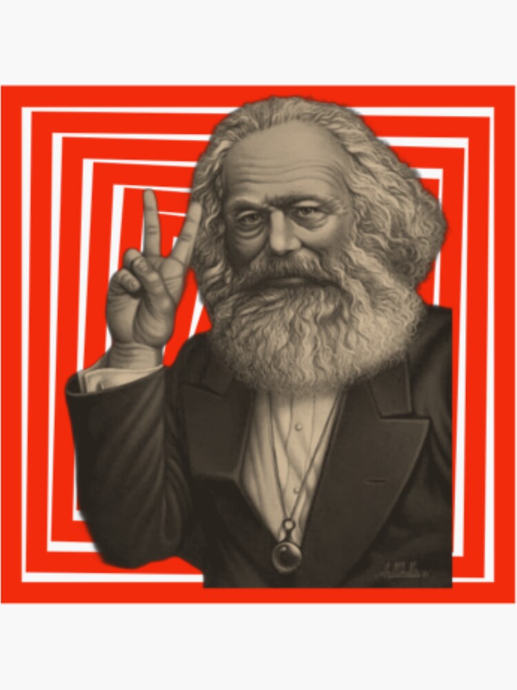 "Karl Mark Peace Sign" Sticker for Sale by cheezycrunch | Redbubble