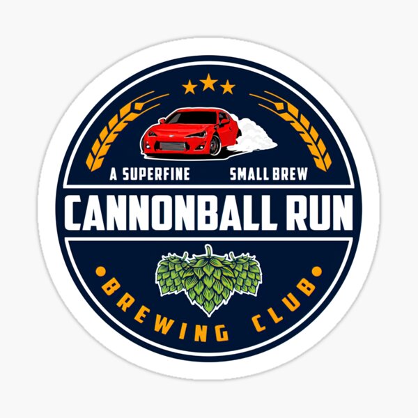 "Cannonball Run X Brewing Club" Sticker for Sale by ErikYSTORE | Redbubble