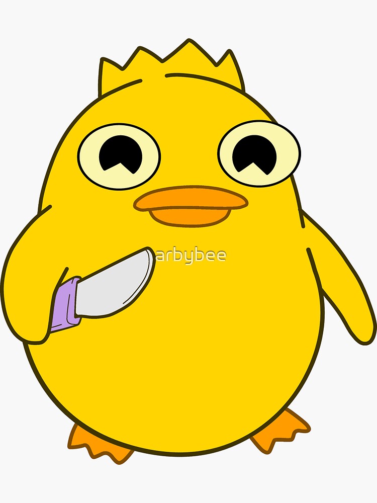 Pegatina «patito momo con un cuchillo (versión 1)» de arbybee | Redbubble