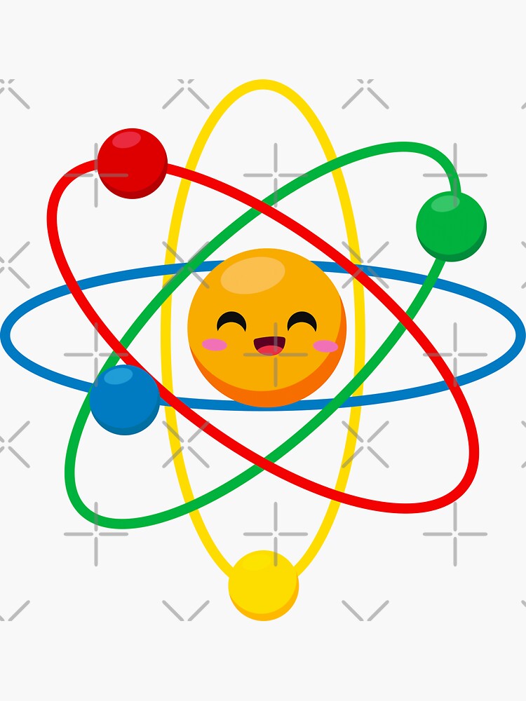 "Happy Atom " Sticker for Sale by cutieotter | Redbubble
