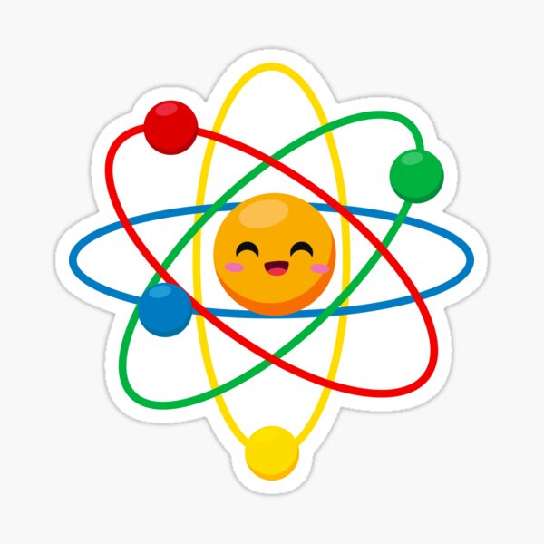 "Happy Atom " Sticker for Sale by cutieotter | Redbubble