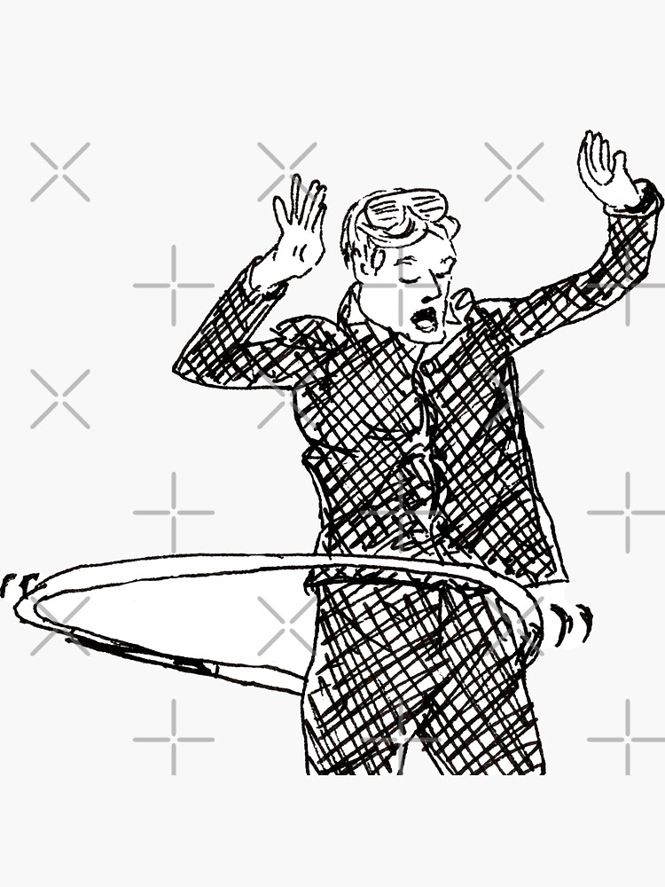 "james acaster can hula | poorly drawn taskmaster" Sticker for Sale by ...