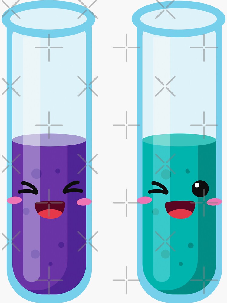 "Test Tubes Laughing" Sticker for Sale by cutieotter | Redbubble