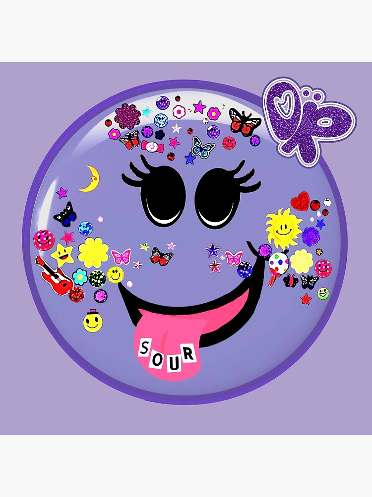 "Olivia Rodrigo Smiley Face with Stickers" Poster for Sale by ...